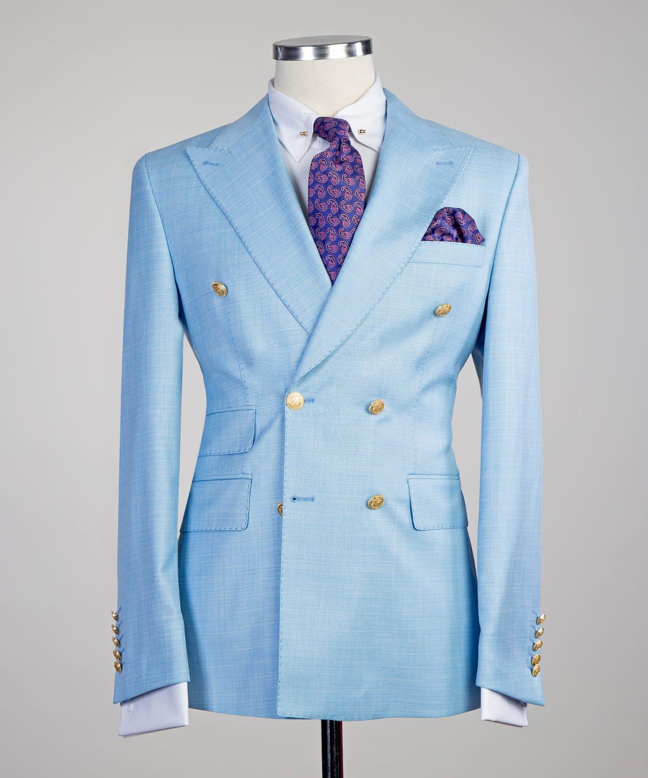 Light Blue Double breasted Gold – Grogo Store