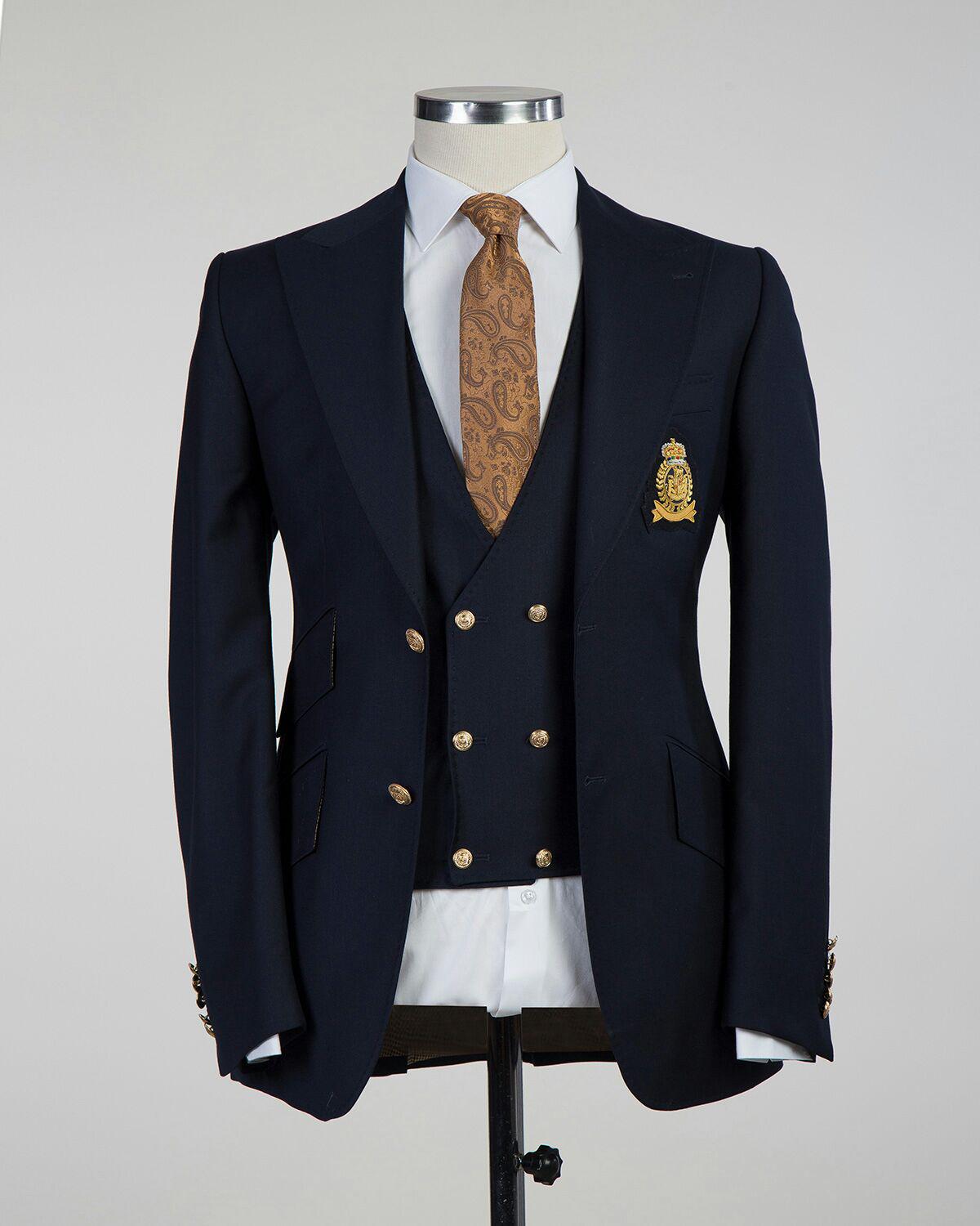 Navy Oxford Gold buttoned 3P – Grogo Store
